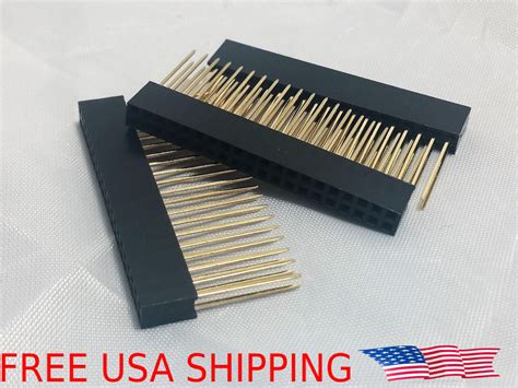 2x raspberry pi stacking gpio header 2x20 40p 40 pin 2 54 female extra