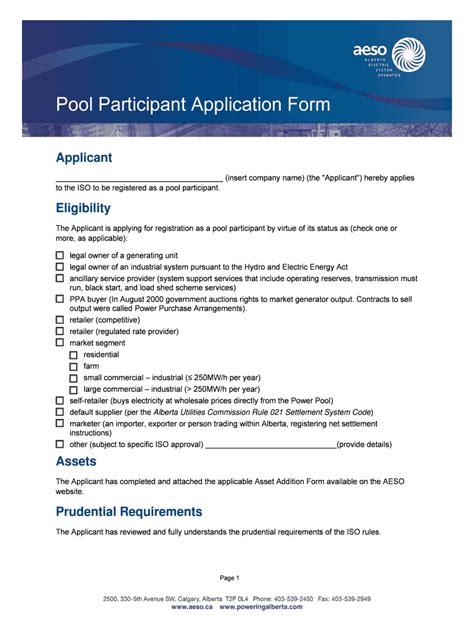 Fillable Online Pool Participant Application Form Fax Email Print Pdffiller