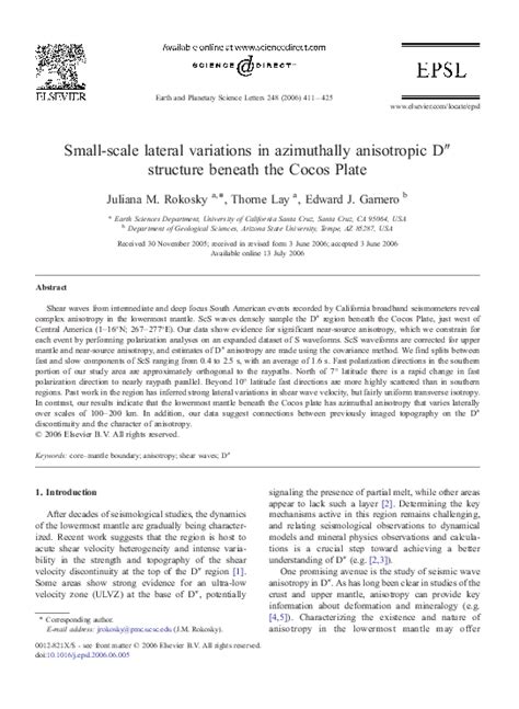 Pdf Small Scale Lateral Variations In Azimuthally Anisotropic D