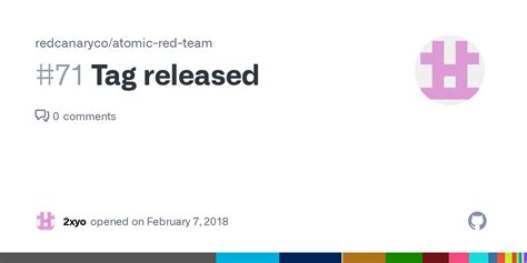 Tag Released Issue Redcanaryco Atomic Red Team GitHub
