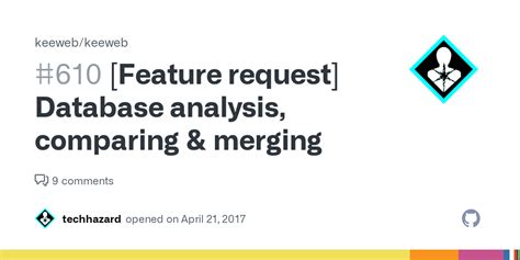 Feature Request Database Analysis Comparing And Merging · Issue 610