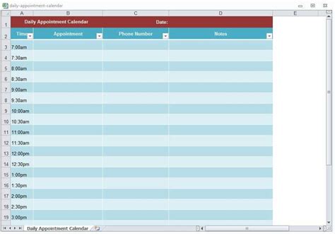 Microsoft Excel Templates Appointment Schedule Excel Template Images