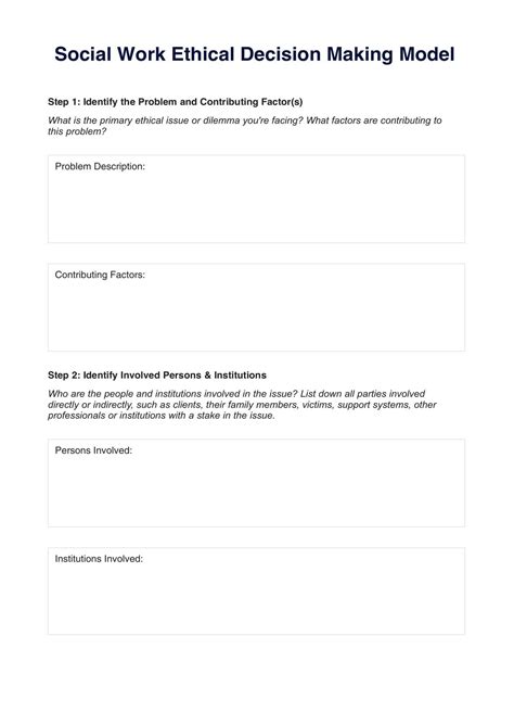 Social Work Ethical Decision Making Model And Example Free Pdf Download