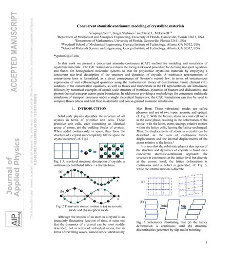 pdf concurrent atomistic continuum modeling of crystalline materials