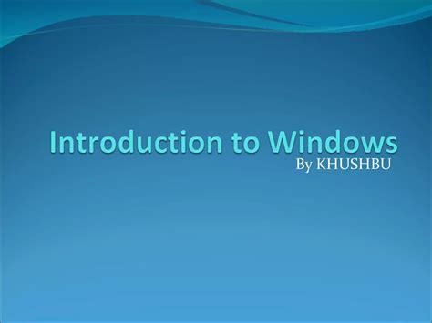 introduction to windows ppt computing technology and computing