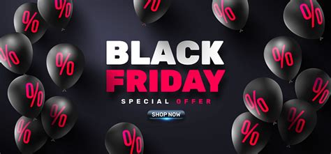 블랙 프라이데이 세일 포스터 소매에 대 한 검은 풍선 쇼핑 또는 블랙 프라이데이 프로모션 핑크와 블랙 스타일 벡터 일러스트 레이션 Eps10 블랙프라이데이에 대한 스톡 벡터