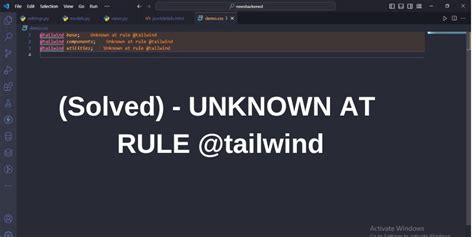 Solved Unknown At Rule Tailwind Warning In Vs Code