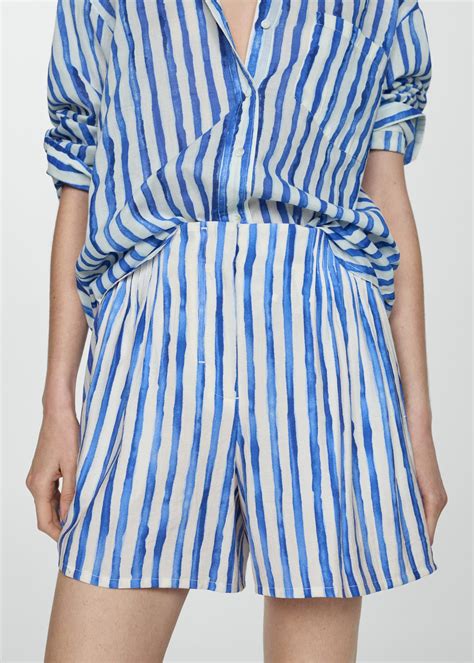 Striped High Waisted Shorts Woman Mango Canada