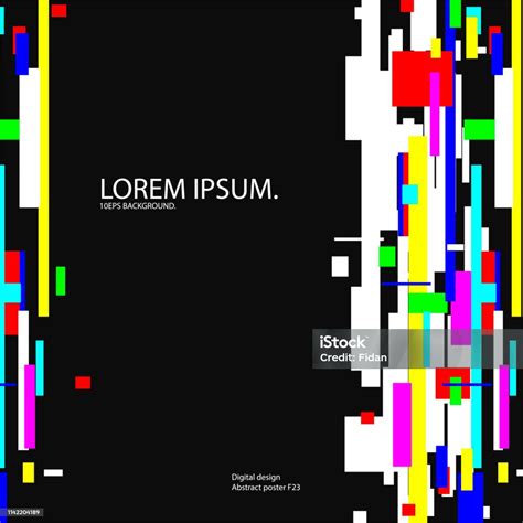 벡터 Tv 화면 기술 스타일 배경입니다 왜곡 글리치 효과 프레임 디자인 텍스트 광고 배너에 대 한 미래의 기하학적 테두리입니다 세로 방향 배경입니다 색상 이미지에 대한 스톡