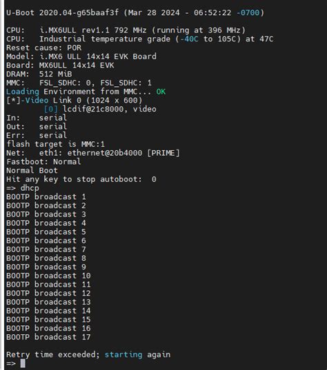 Imx6ull Pro Uboot移植网卡时使用dhcp无法总是失败，无法获取ip问题。 U Boot 嵌入式开发问答社区