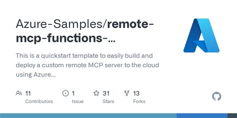 Github Azure Samplesremote Mcp Functions Typescript This Is A Quickstart Template To Easily