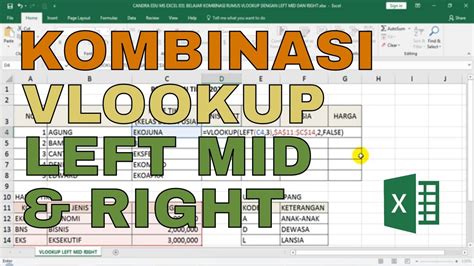 Belajar Kombinasi Rumus VLOOKUP Dengan Left Mid Dan Right Tutorial