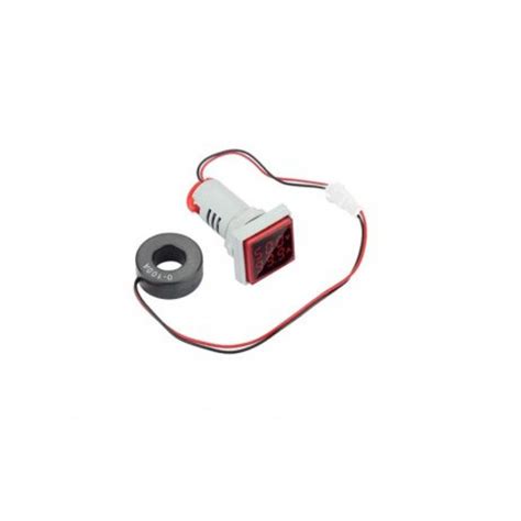Red AC50 500V 0 100A 22mm AD16 22FVA Square Cover LED Voltage Current Dual Display Indicator