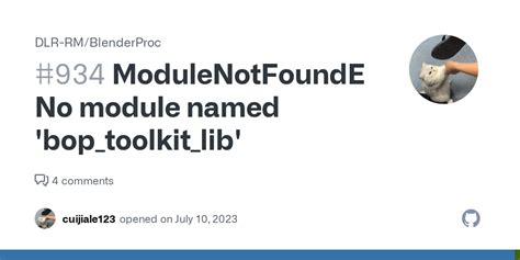 modulenotfounderror no module named bop toolkit lib · issue 934