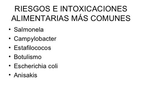 Riesgos E Intoxicaciones Alimentarias Más Comunes