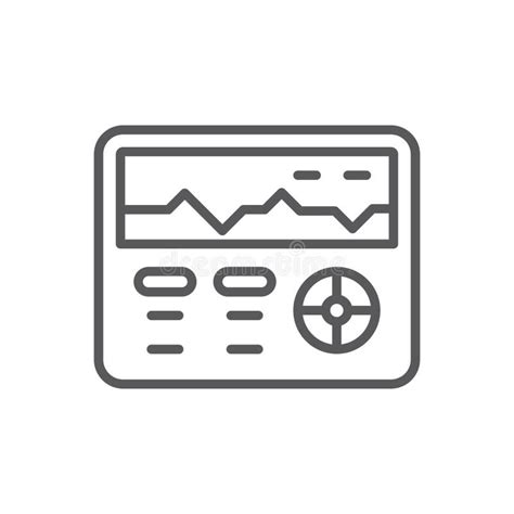 Ekg Monitor Line Icon Linear Style Sign For Mobile Concept And Web Design Stock Vector