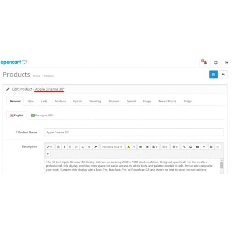 Opencart Pane Heading Name Product Category Information