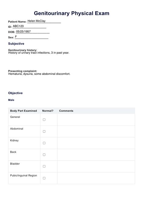 Genitourinary Exam Findings