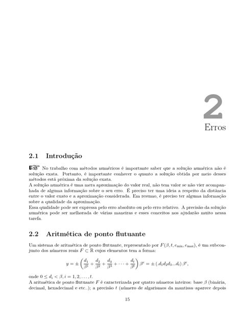 Calculo Numerico Computacional Capítulo 2 Pdf Análise Numérica