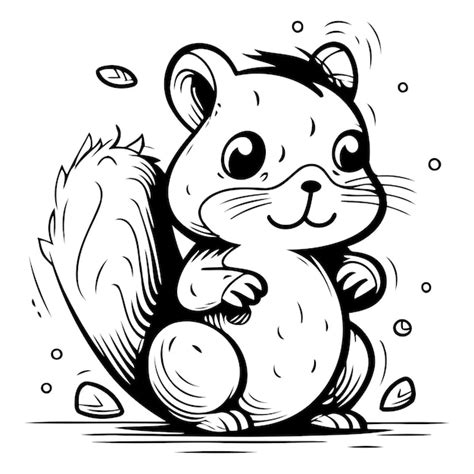 귀여운 만화 햄스터 터 햄스터 일러스트레이션 프리미엄 Ai 생성 벡터