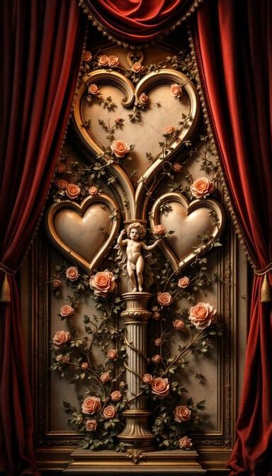 Free Romantic Baroque Hearts Photo Baroque Hearts Roses Download