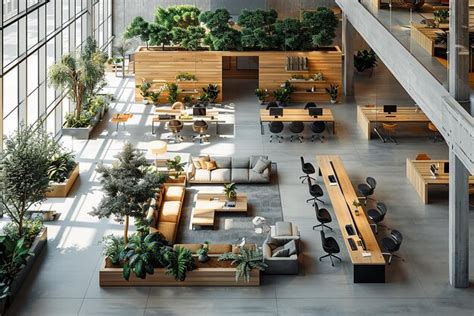 Dynamic Office Space With Movable Furniture And Flexible Layout