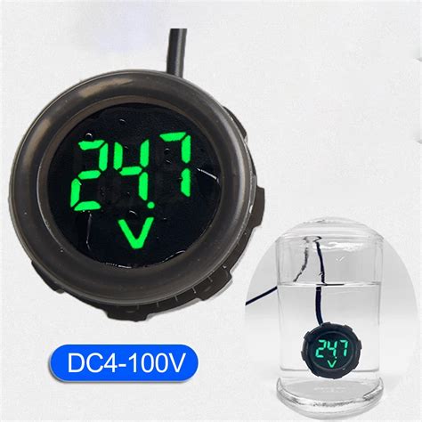 Dc 5 100v Led Voltmeter 3 Digit Digital Display Round Two Wire Voltage Meter Voltage Current