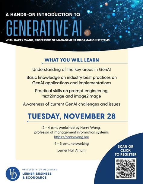 We Are Running A Generative Ai Workshop And Networking Event On November 28 At Alfred Lerner