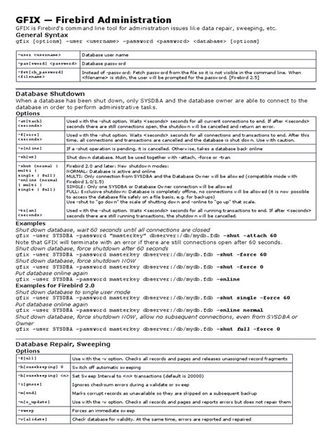 gfix pdf database transaction command line interface