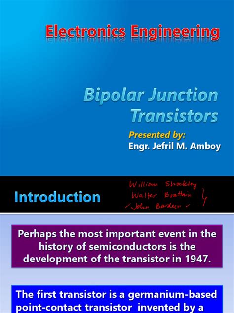 Bipolar Junction Transistors Part 1 Pdf Bipolar Junction Transistor Transistor