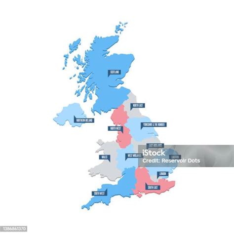 United Kingdom Uk Regions Map Stock Illustration Download Image Now