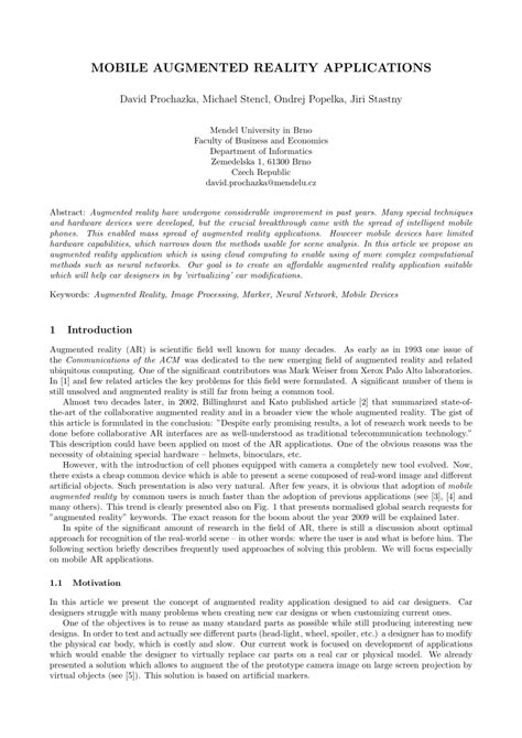 Pdf Mobile Augmented Reality Applications