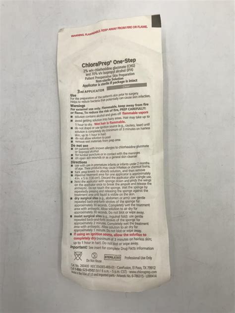 Carefusion 260400 Chloraprep One Step 3ml Applicator Clear X Gb