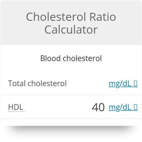 Cholesterol Hdl Ratio Chart