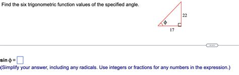 Solved Find The Six Trigonometric Function Values Of The