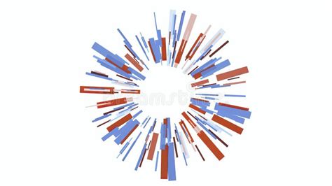 White Background Motion Long Thin Multicolored Lines Rotating In A Circle In Animation Stock