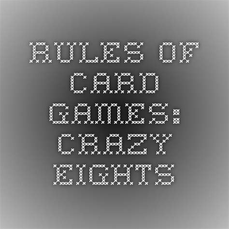 Crazy Eights Card Game Rules Instructions Artofit