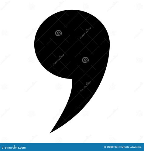 Punctuation Mark Is Comma Comma Hook Form For Separating Words Stock Vector Illustration Of