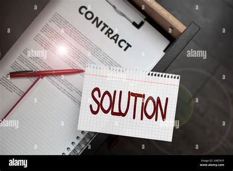 Text Caption Presenting Solution Word Written On A Means Of Solving A Problem Or Dealing With A