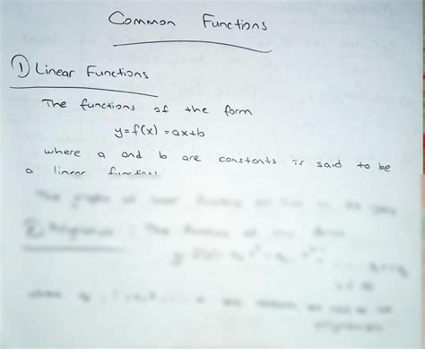 Solution Common Functions Linear Functions Polynomials Rarional