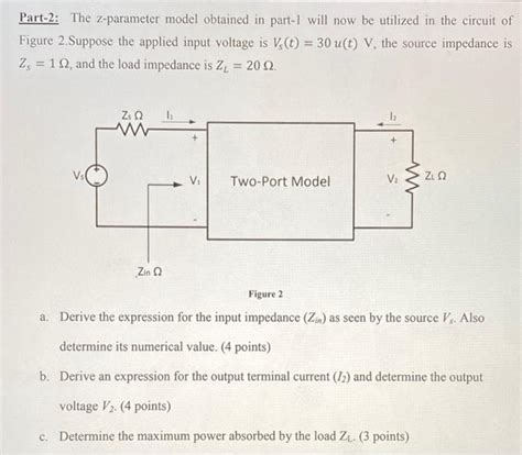 Part 2 The Z Parameter Model Obtained In Part 1 Will