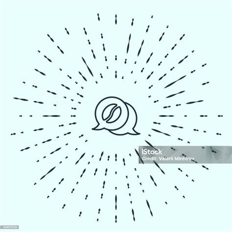 검은 선 커피와 대화 아이콘은 회색 배경에 분리되어 있습니다 커피 토크 말풍선 채팅 추상적인 원 임의의 점들 벡터 0명에 대한 스톡 벡터 아트 및 기타 이미지 Istock