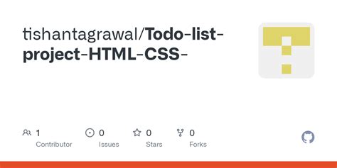 Github Tishantagrawaltodo List Project Html Css