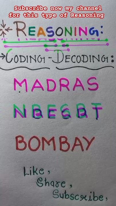 coding decoding reasoning codingdecodingreasoningtricks shorts shortvideo viral youtube