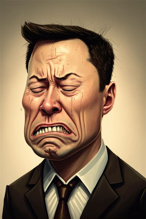 Download Elon Musk Crying Caricature Royalty Free Stock Illustration