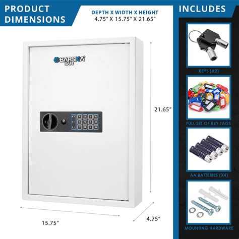 100 Capacity Fixed Position Key Cabinet Digital Keypad Wall Safe Whit