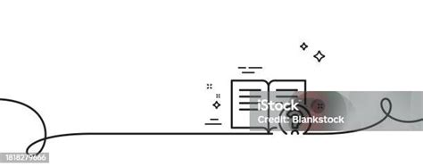 Technical Help Line Icon Instruction Sign Continuous Line With Curl Vector Stock Illustration