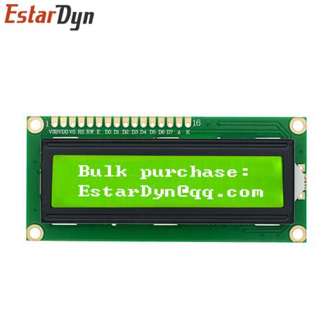 Module Lcd1602 1602 écran Vert Lcd Avec 16x2 Caractères Module D