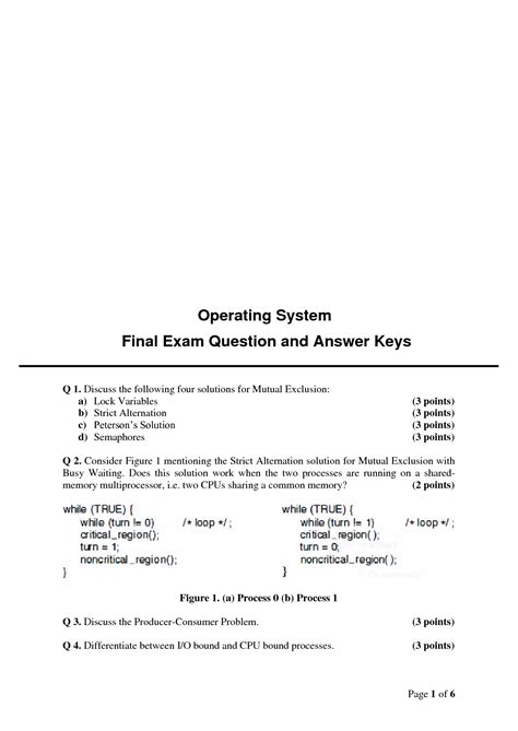 SOLUTION Operating System Final Exam Question And Answer Keys Studypool