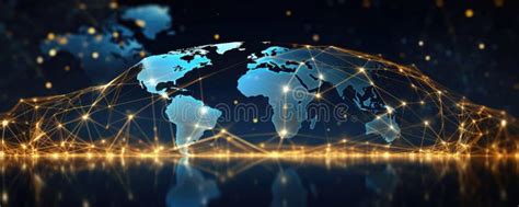 Communication Technology For Internet Business Global World Network And Telecommunication Stock